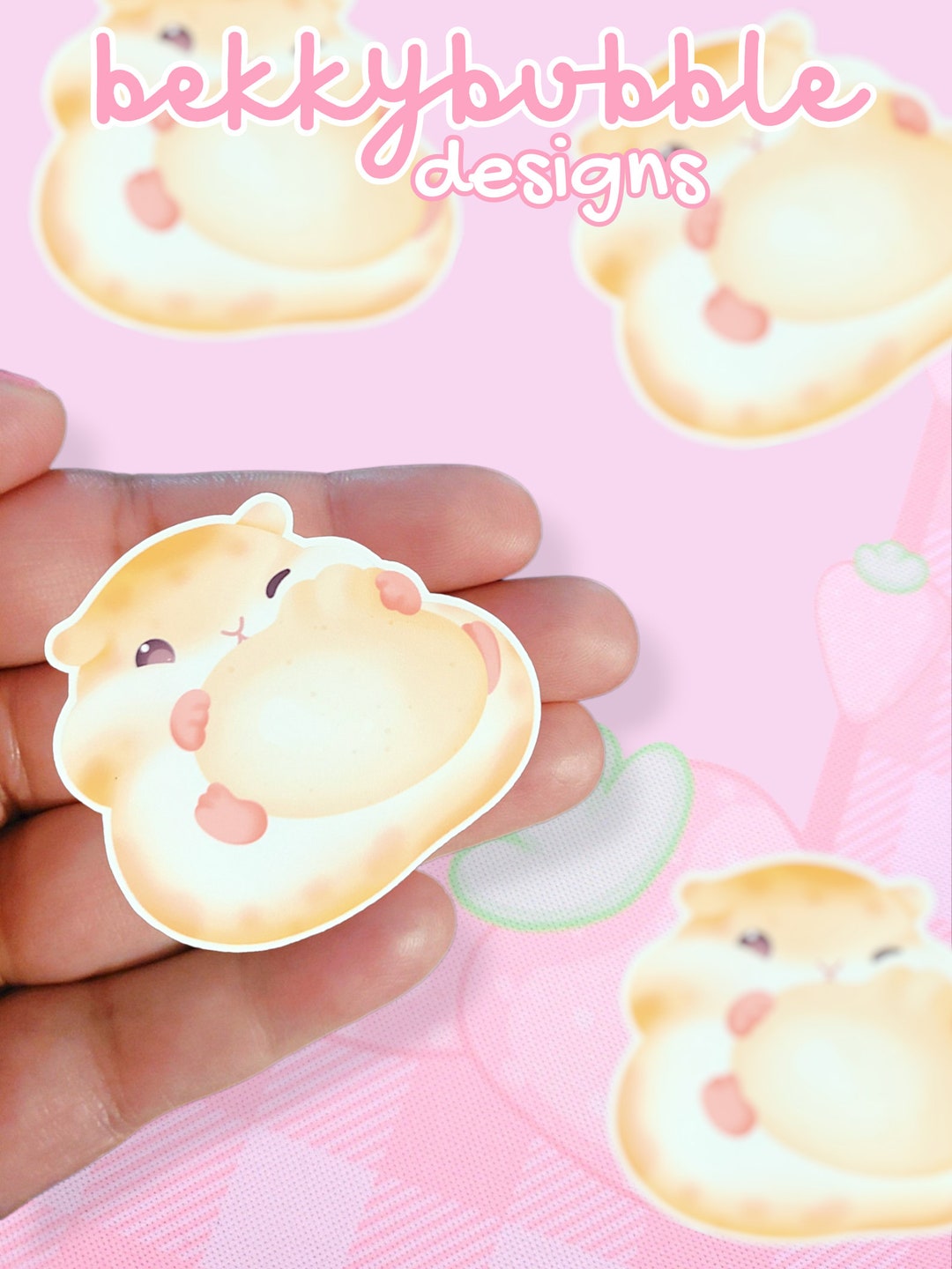 Hungry Poof Sticker Hamster Cute Hamster Hamster Sticker Kawaii Hungry ...