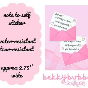 Note to Self Sticker | Self Care Sticker | Self Love Sticker | Mental ...