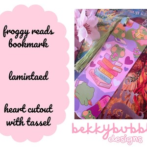 Froggy Reads Bookmark: Kawaii Frog Bookmark (laminated With Tassel) - Etsy