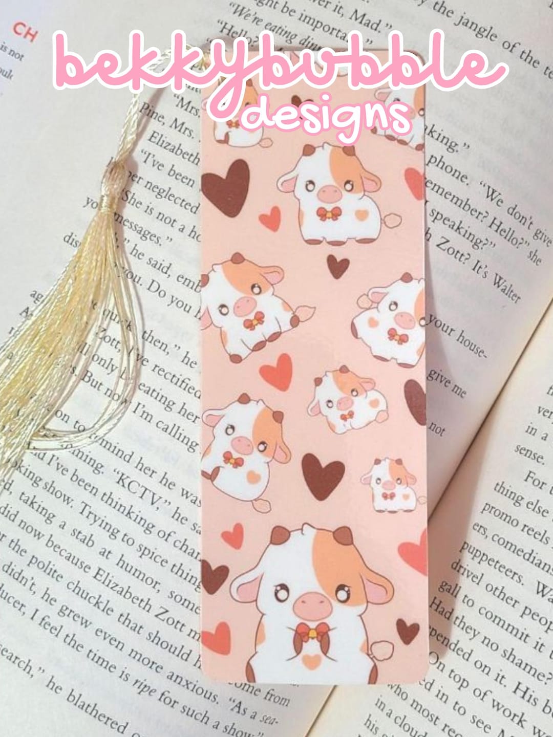 Kawaii Moo Bookmark | Cute Cows | Kawaii Cows | Bookmark | Cozy Vibes ...