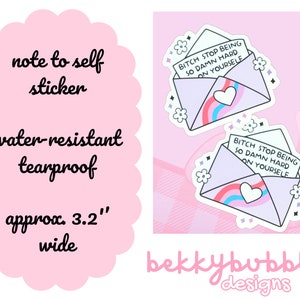 Note to Self Sticker Self Care Sticker Self Love Sticker Mental Health ...