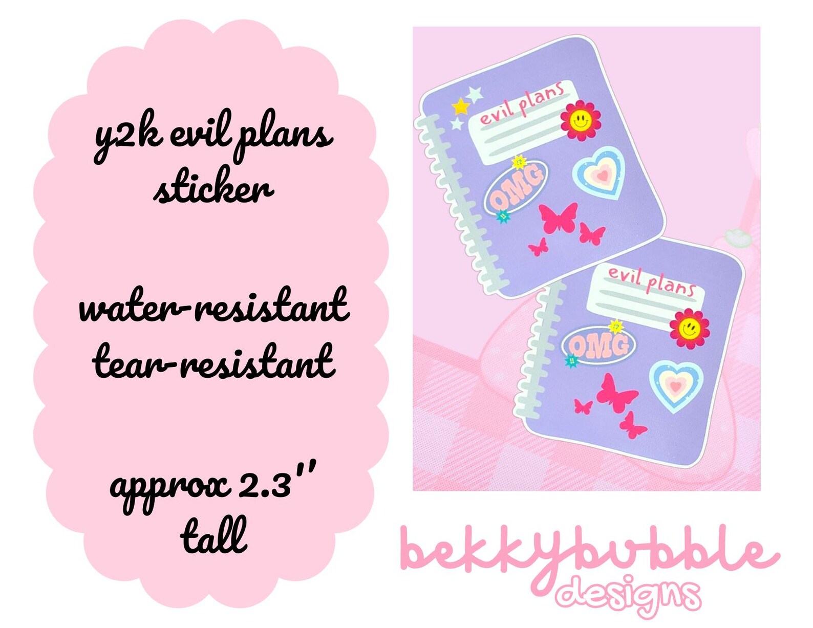 Y2K Evil Plans Sticker: 2000 Nostalgia Sticker - Choose Your Material ...