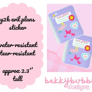 Y2K Evil Plans Sticker | Notebook Sticker | Millennials | Cute Sticker ...