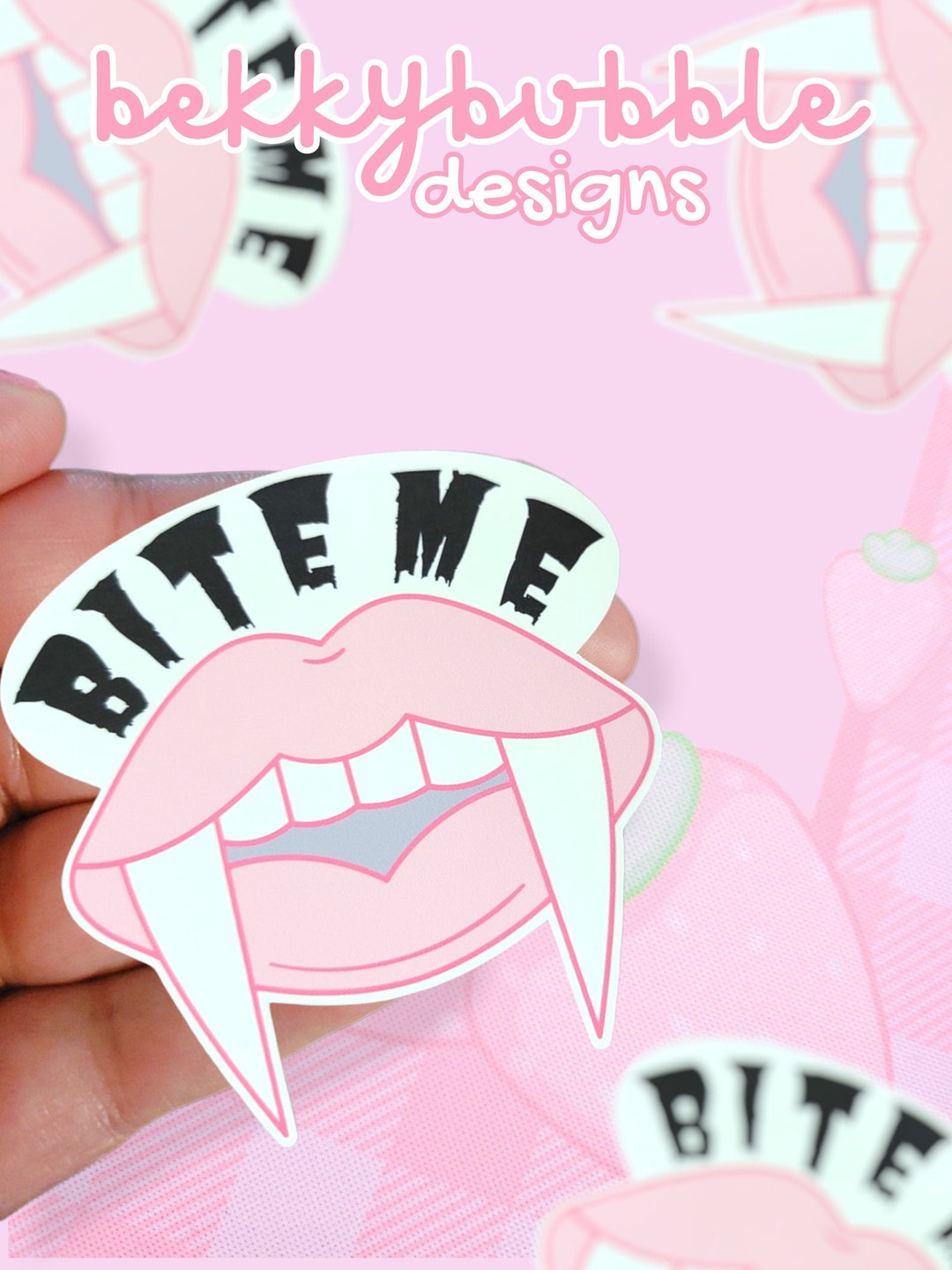 Bite Me Sticker Pastel Goth Sticker Vampire Sticker Planner Sticker ...