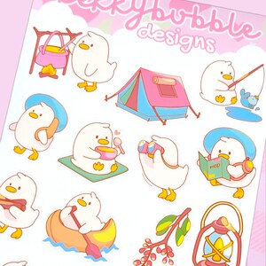Camping Cutie Sticker Sheet | Duck Sticker | Camping | Summer Camp ...