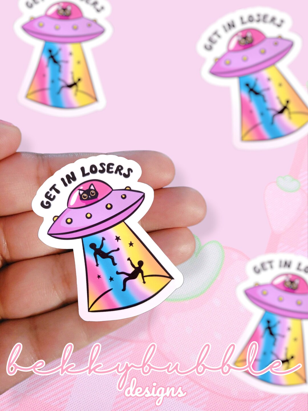 Get in Losers Sticker | Funny Sticker | Cat Sticker | Spaceship ...