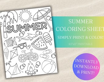 Camping Coloring Page Printable Summer Activity Summer Printable ...