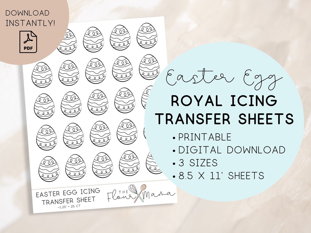 Easter Icing Transfer Sheet, Easter Egg Decor, Easter Cookies ...