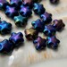 Small Czech Glass Star Beads Blue Iris Star Beads 6mm Flat Star Beads ...