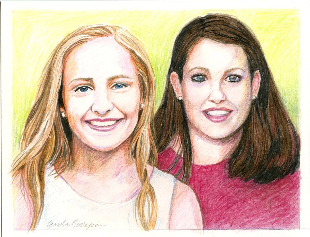 Portrait of 2 Family Members, Portrait of Two Siblings, Portrait of Two ...