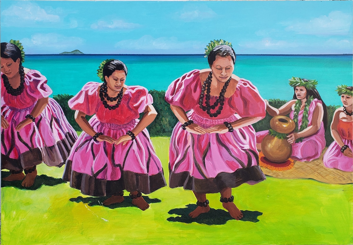 Hawaiian Hula Hula Dancers Island Art Waikiki Hula Hula - Etsy