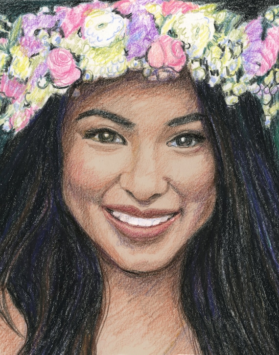 Drawing Of Young Polynesian Girl