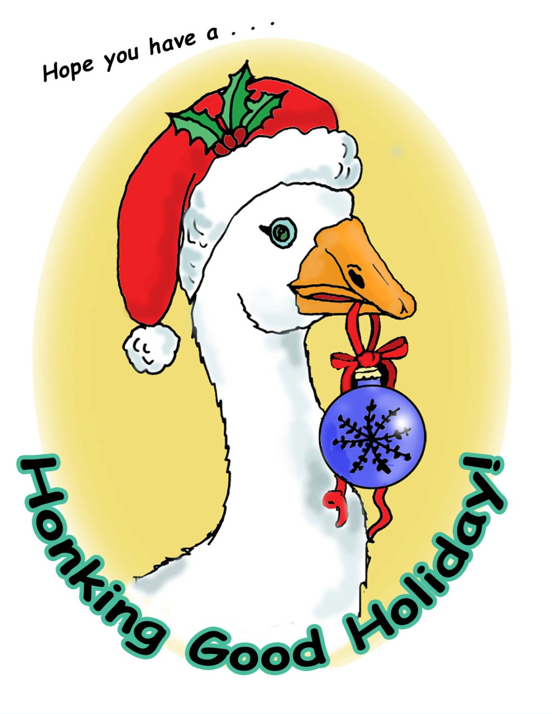 Silly Holiday Cards, Fun Christmas Greetings, Cartoon Silly Goose Card ...