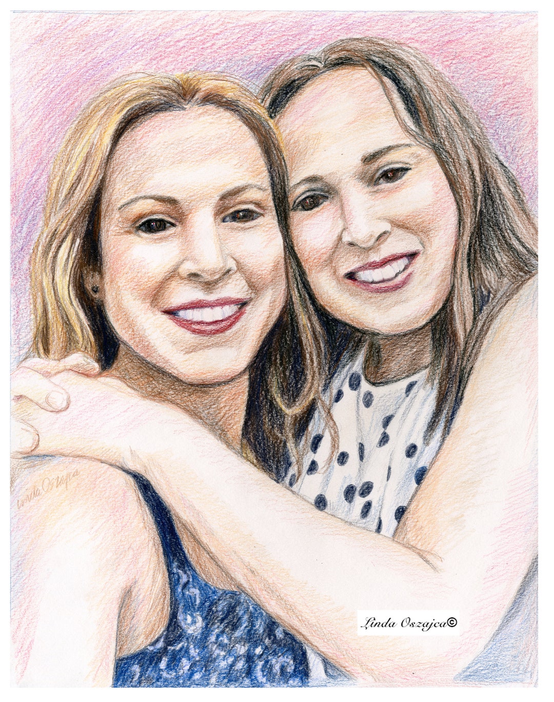 PORTRAIT OF 2 PEOPLE, Color Pencil Portraits, Family Portrait, Portrait ...