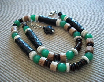 Jade Bead Necklace, Men's Necklace, Men's Bead Necklace, Jade Jewelry ...