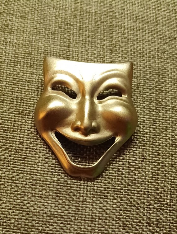 vintage silver theater mask - Gem