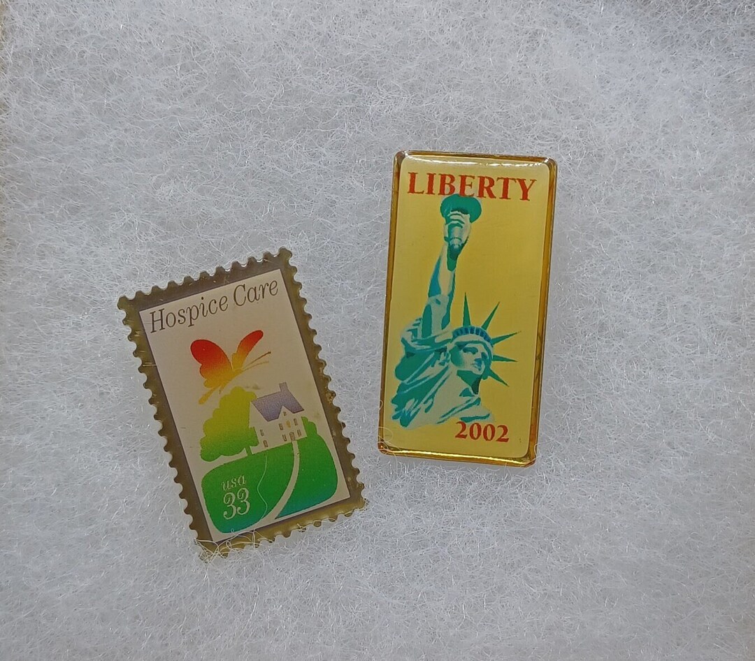 Liberty & Hospice Postage Stamp Collectible Pins - Etsy