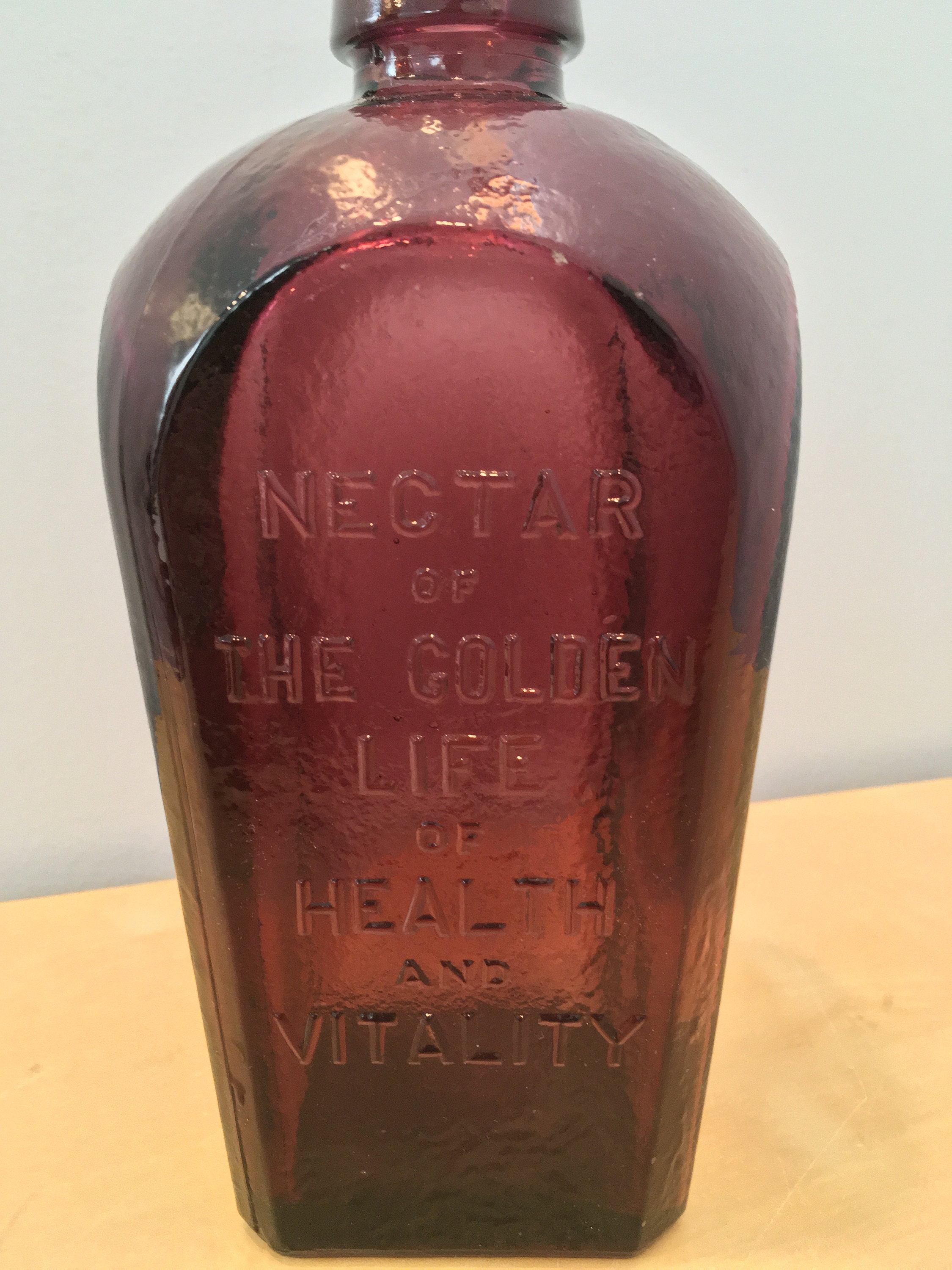 Vintage Purple Glass Bottle Elixir/Nectar of the Golden Life | Etsy