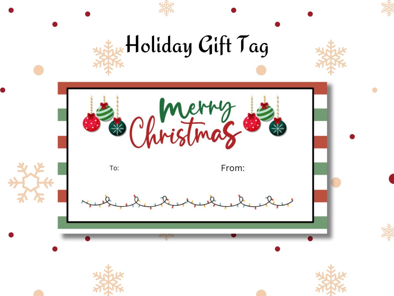 Christmas Gift Tags, Ornament Gift Tags, Party Gift Tags, Digital ...
