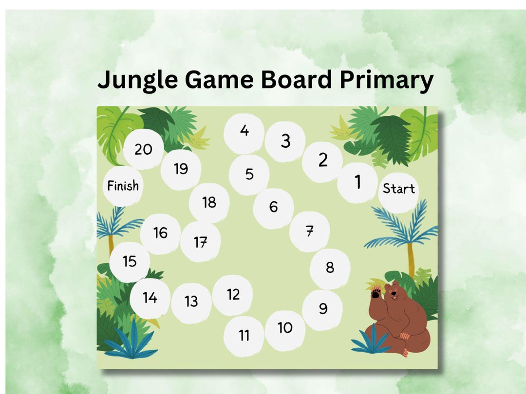 Jungle Game Board, Jungle File Folder Game, Teacher Resource, Teacher ...