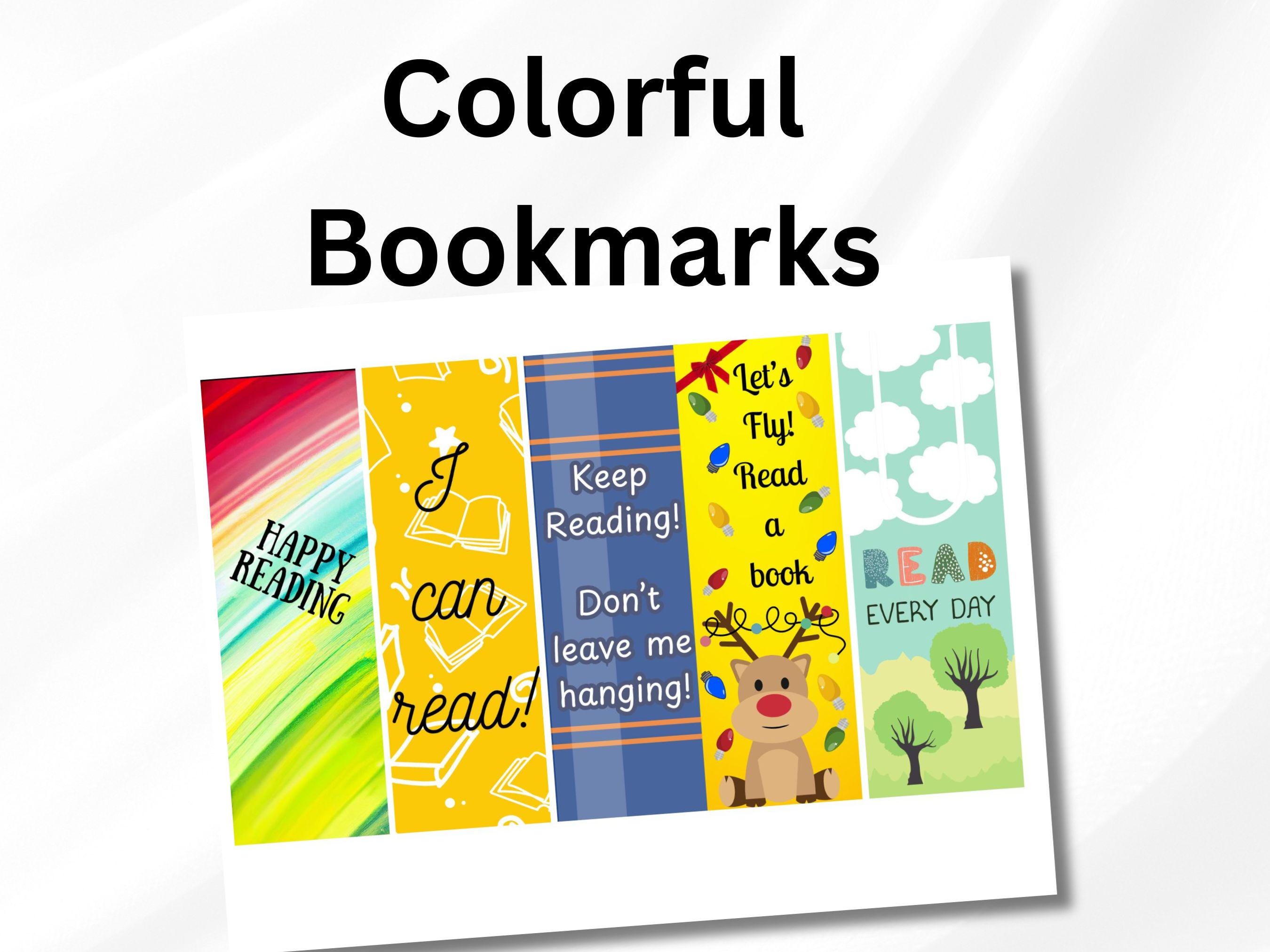 Colorful Bookmarks, Printable Bookmarks, Reading Bookmarks, Digital ...