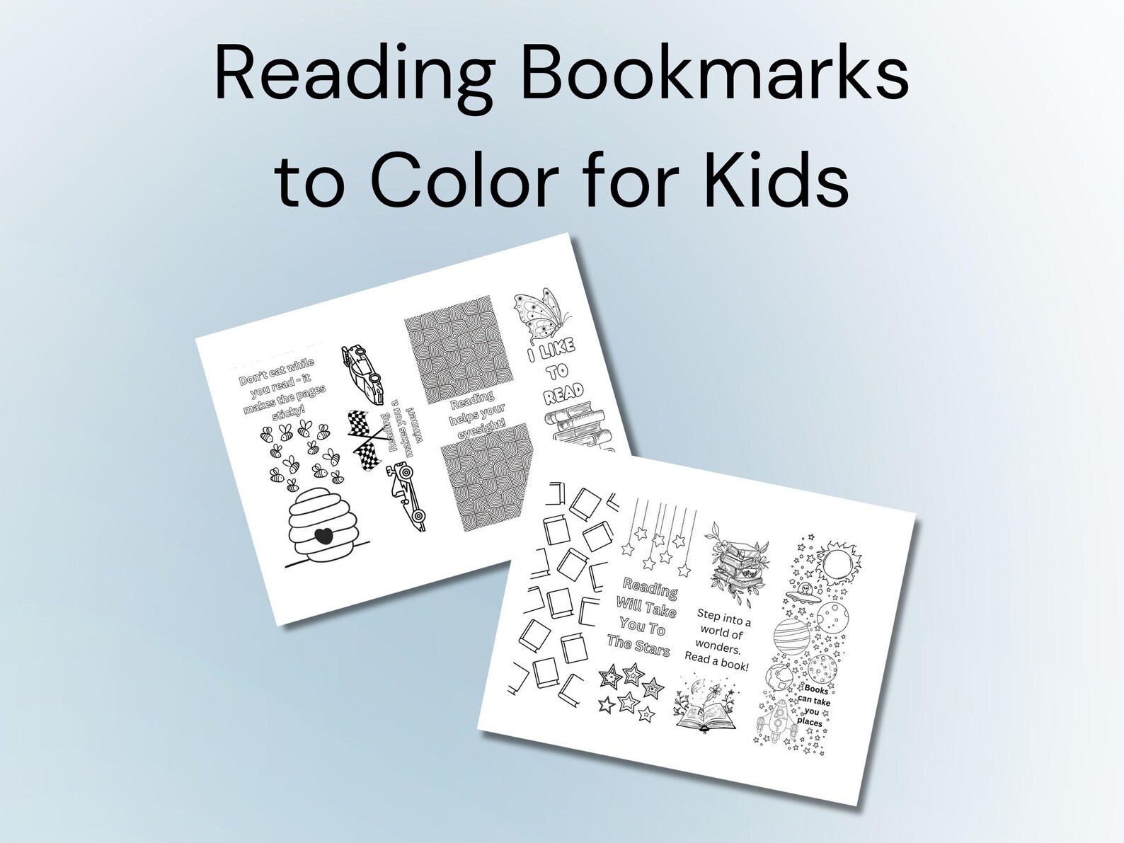 Reading Bookmarks to Color, Coloring Bookmarks, All About Reading ...
