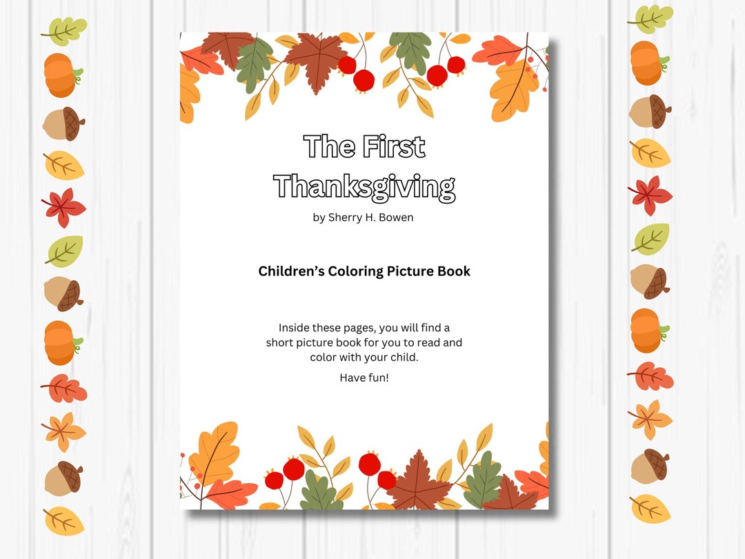 First Thanksgiving Story Coloring Book, Story Book, Thanksgiving ...