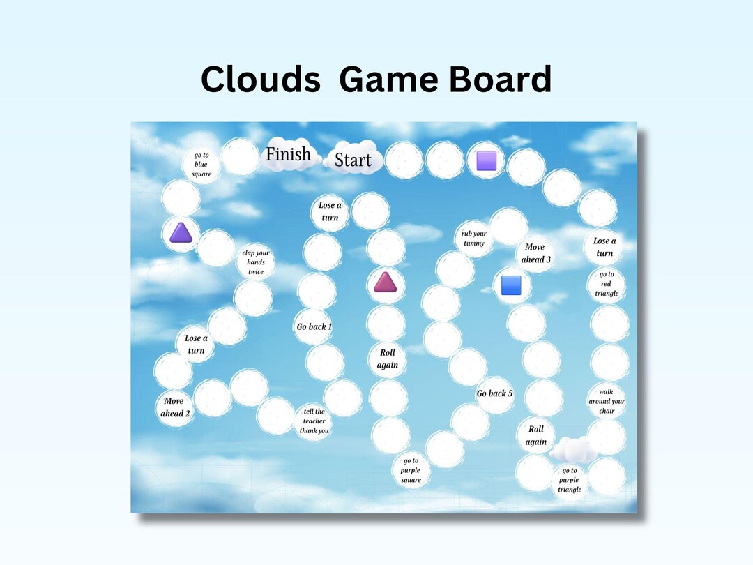 Cloud Game Board, Cloud Gameboard, Sky Game Board, Sky Activity, Cloud ...