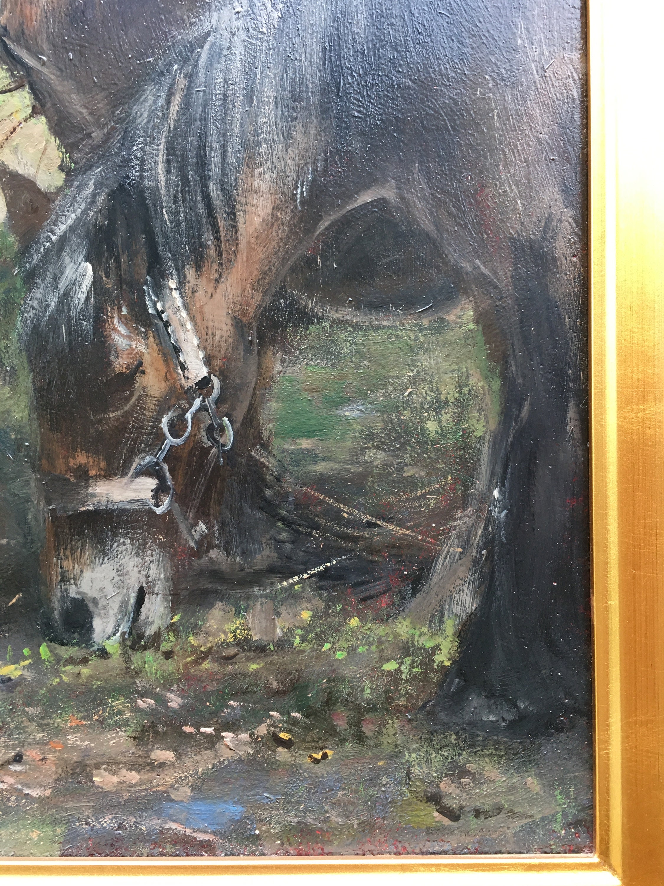 Leon Engelen Flemish Painter Horses Drinking at a Well Oil on Canvas - Etsy