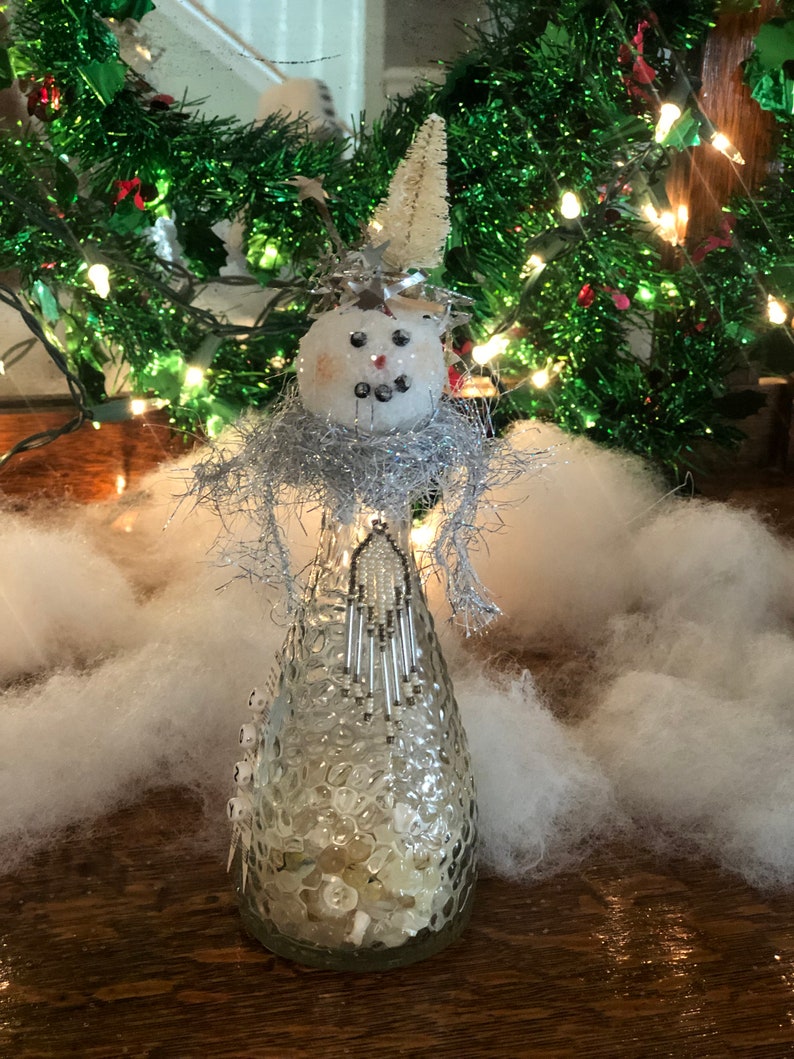 Glass Snowman, Snow People, Christmas Decor - Etsy