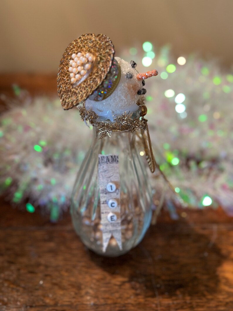 Glass Snowmen, Glass Snowman, Glass Bottle Snowman, Christmas Decore - Etsy