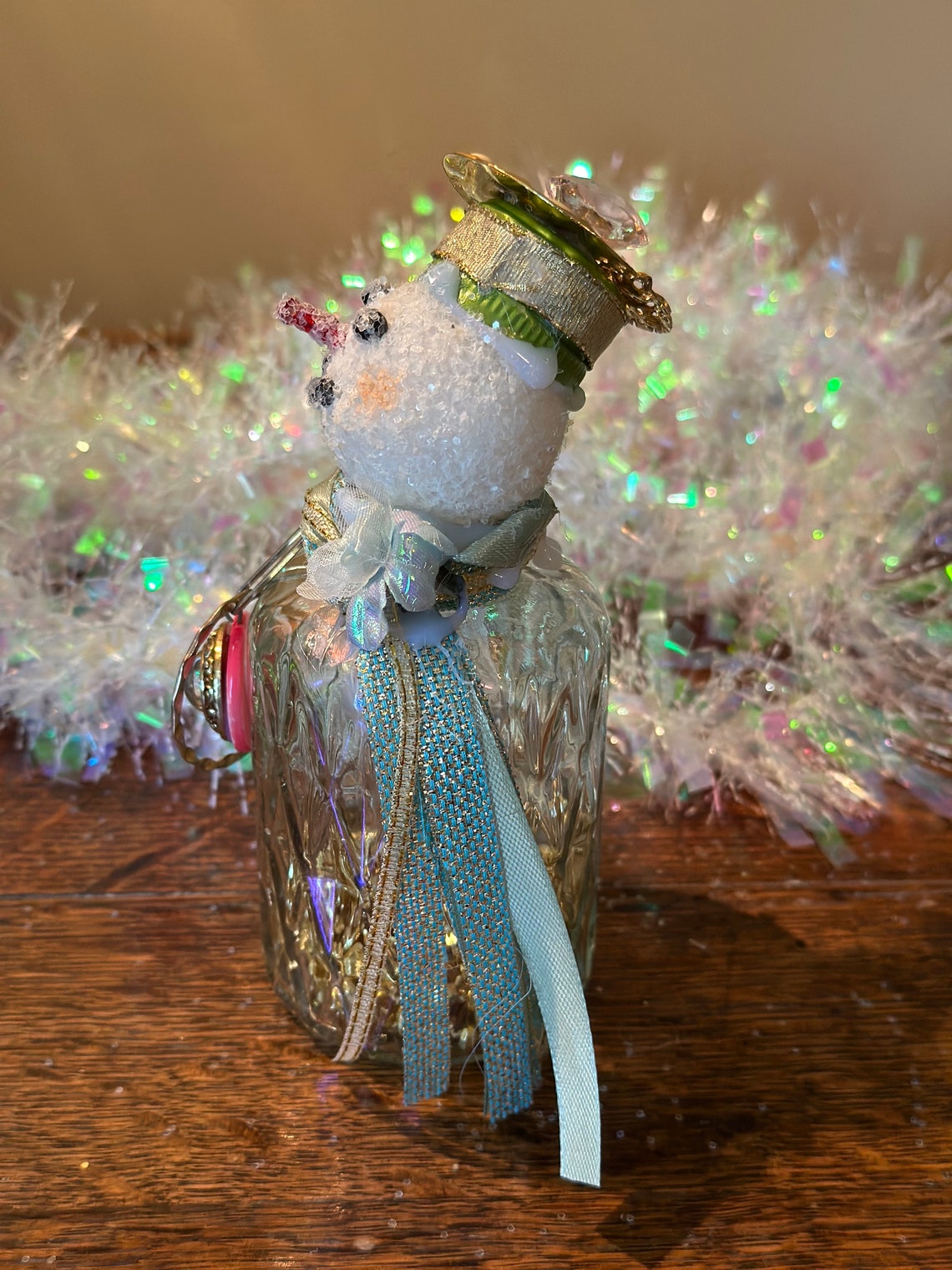 Glass Snowmen, Glass Snowman, Glass Bottle Snowman, Christmas Decore - Etsy
