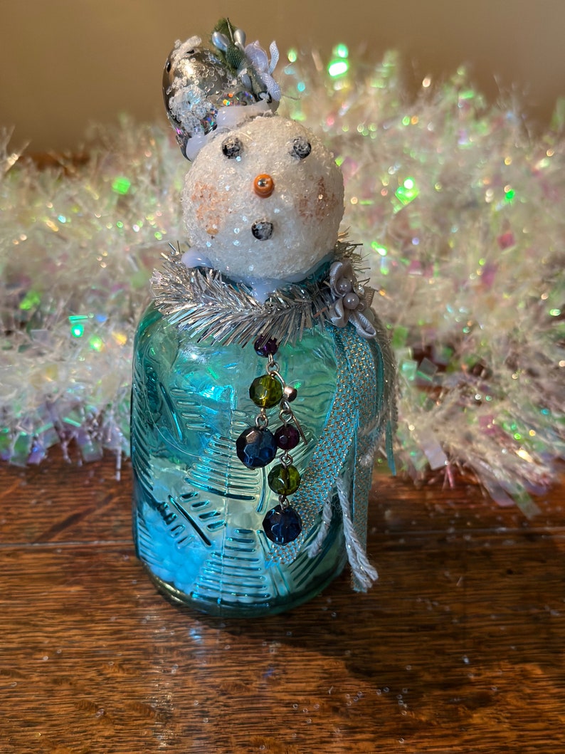 Glass Snowman, Snow People, Christmas Decor - Etsy