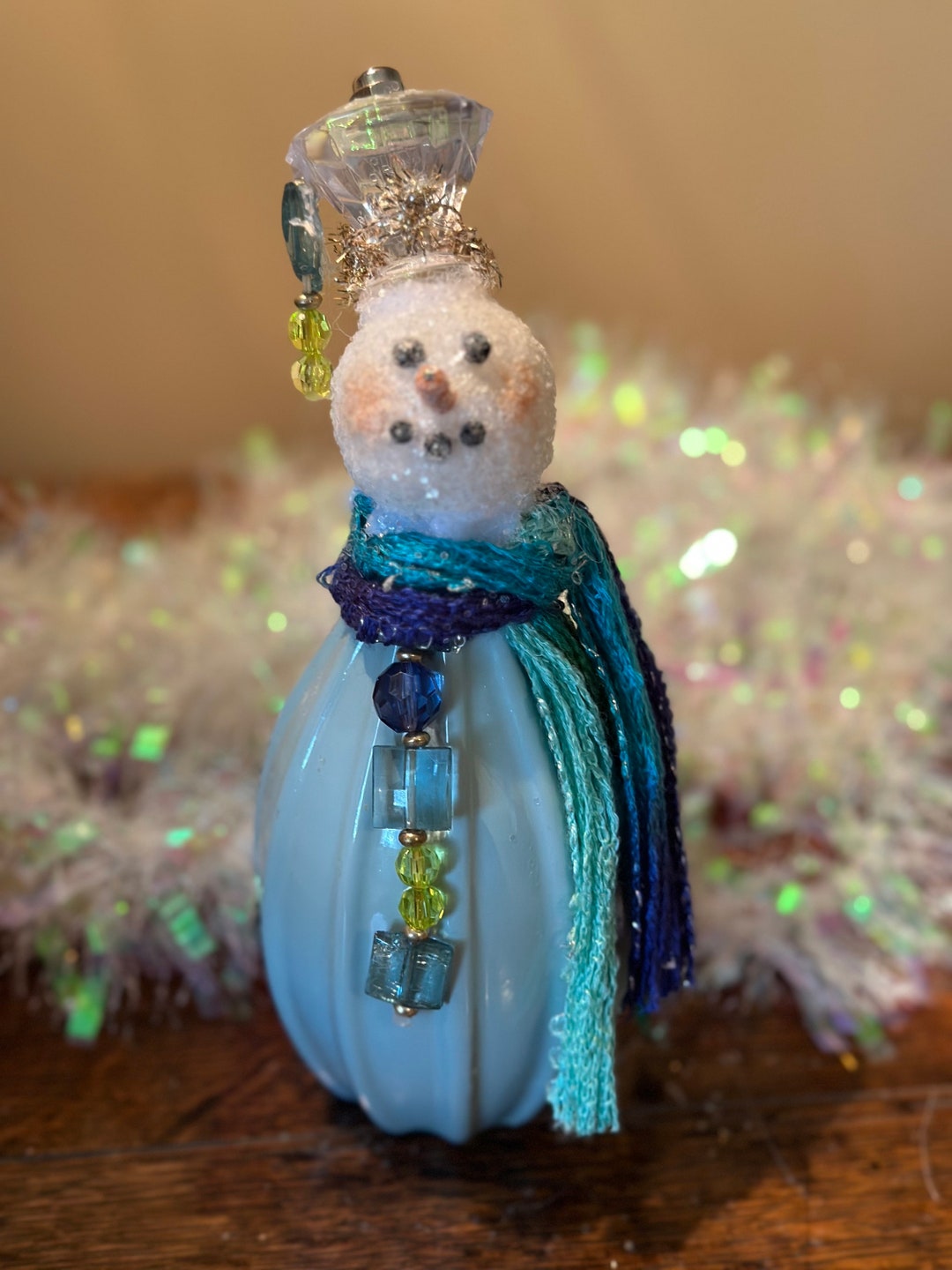 Glass Snowmen, Glass Snowman, Glass Bottle Snowman, Christmas Decore - Etsy