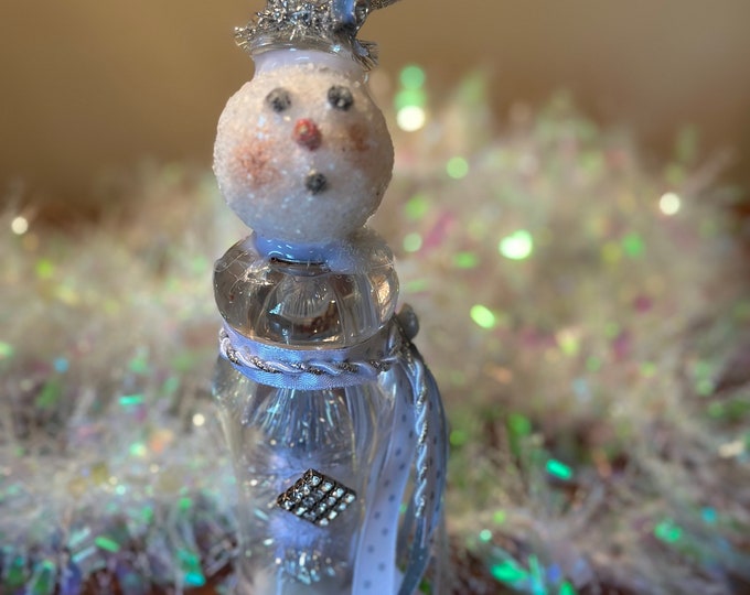 Glass Snowman, Snow People, Christmas Decor - Etsy