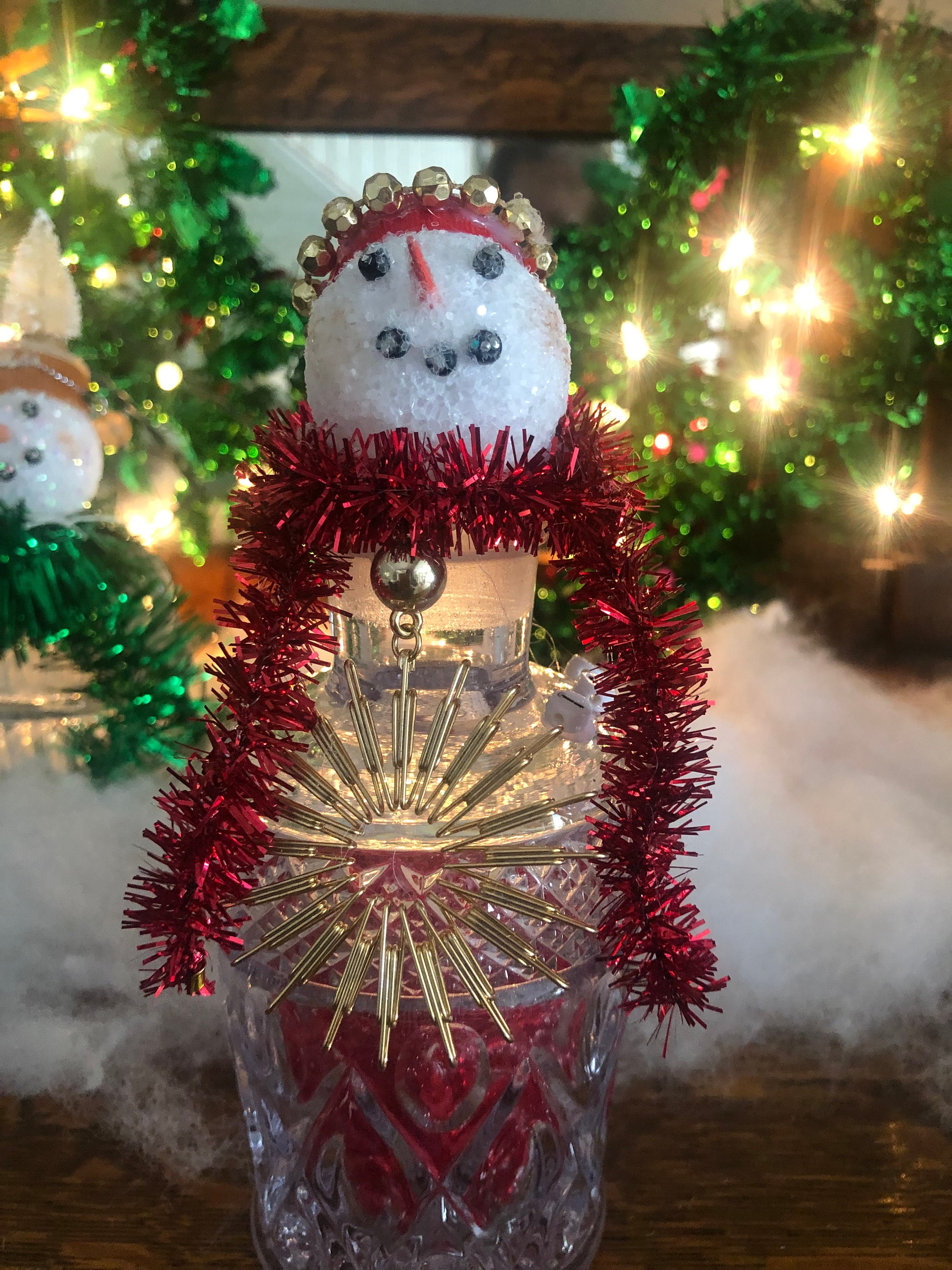 Glass Snowman, Snow People, Christmas Decor - Etsy