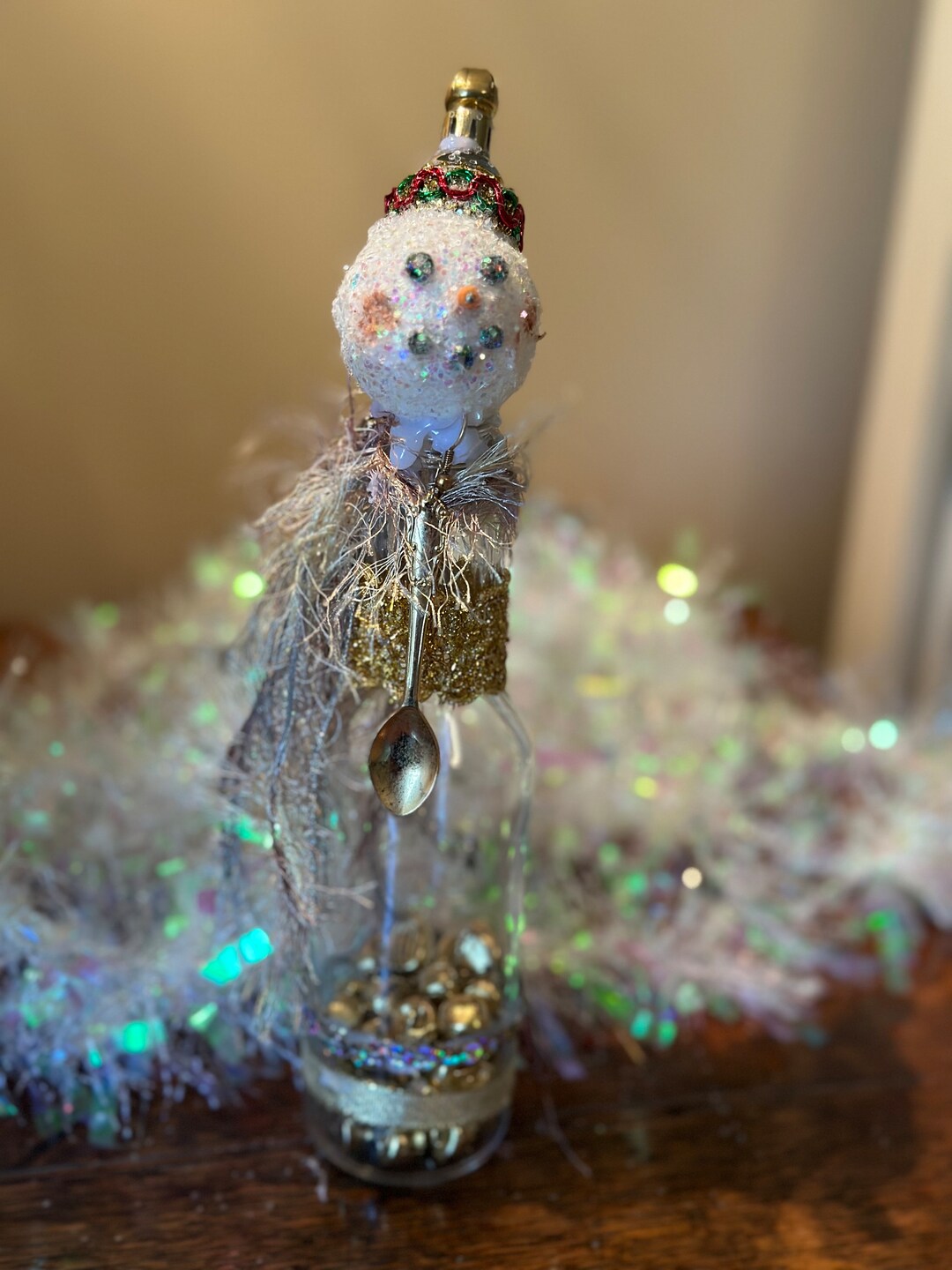 Glass Snowmen, Glass Snowman, Glass Bottle Snowman, Christmas Decore - Etsy