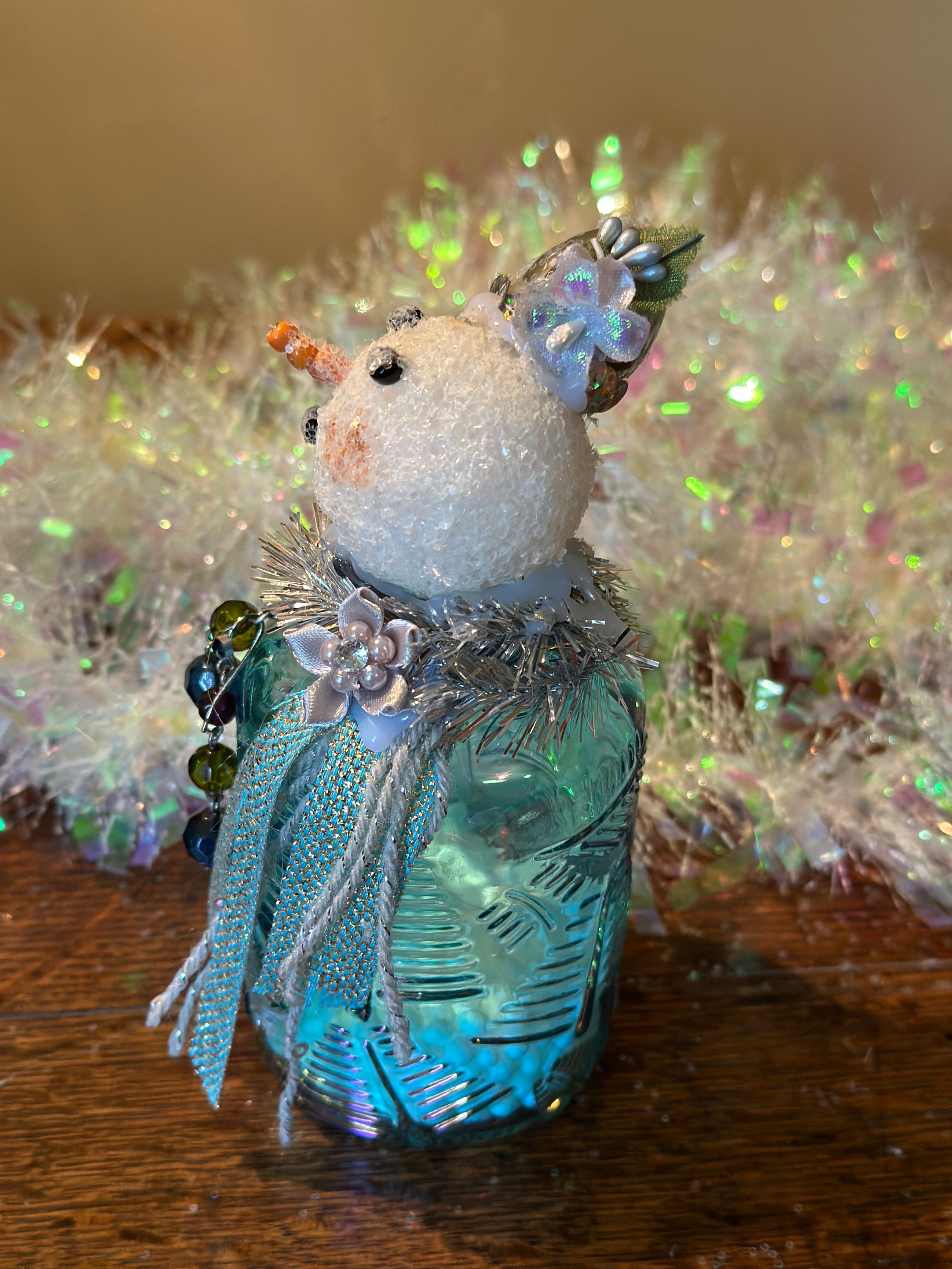 Glass Snowman, Snow People, Christmas Decor - Etsy