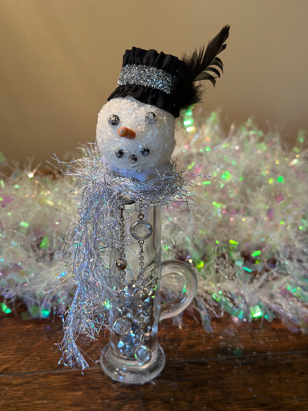 Glass Snowmen, Glass Snowman, Glass Bottle Snowman, Christmas Decore - Etsy