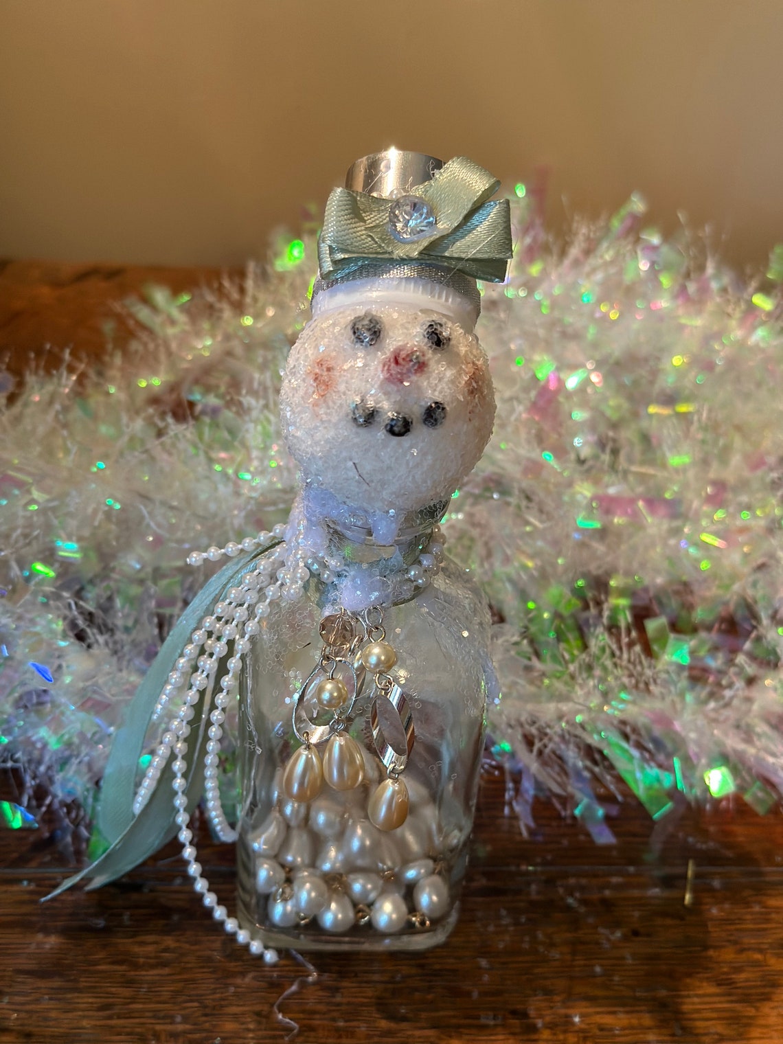 Glass Snowmen, Glass Snowman, Glass Bottle Snowman, Christmas Decore - Etsy