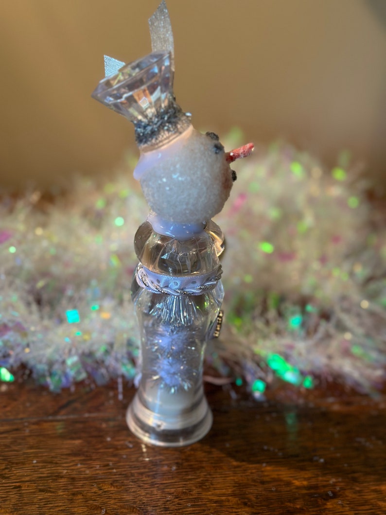 Glass Snowman, Snow People, Christmas Decor - Etsy