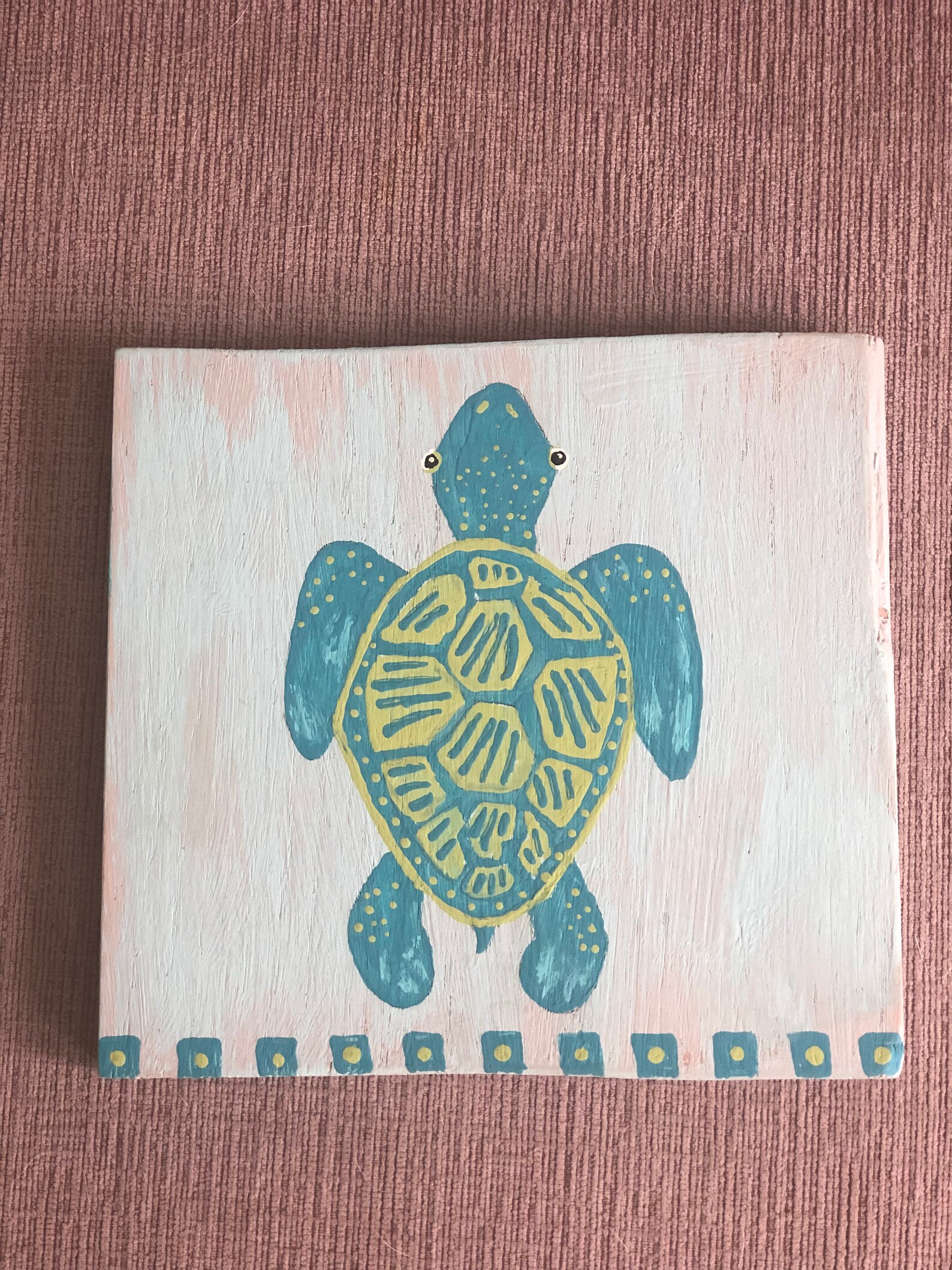 Painted Turtle on Wood, Sea Life, Turtle Painting, Coastal Decor - Etsy