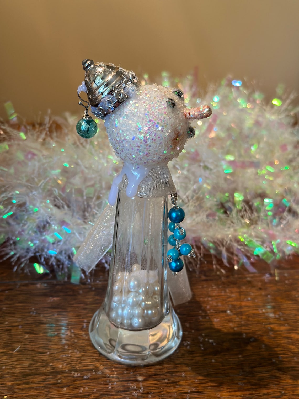 Glass Snowmen, Glass Snowman, Glass Bottle Snowman, Christmas Decore - Etsy