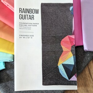 Rainbow Guitar Mini Quilt PDF Pattern - Digital Download - Etsy