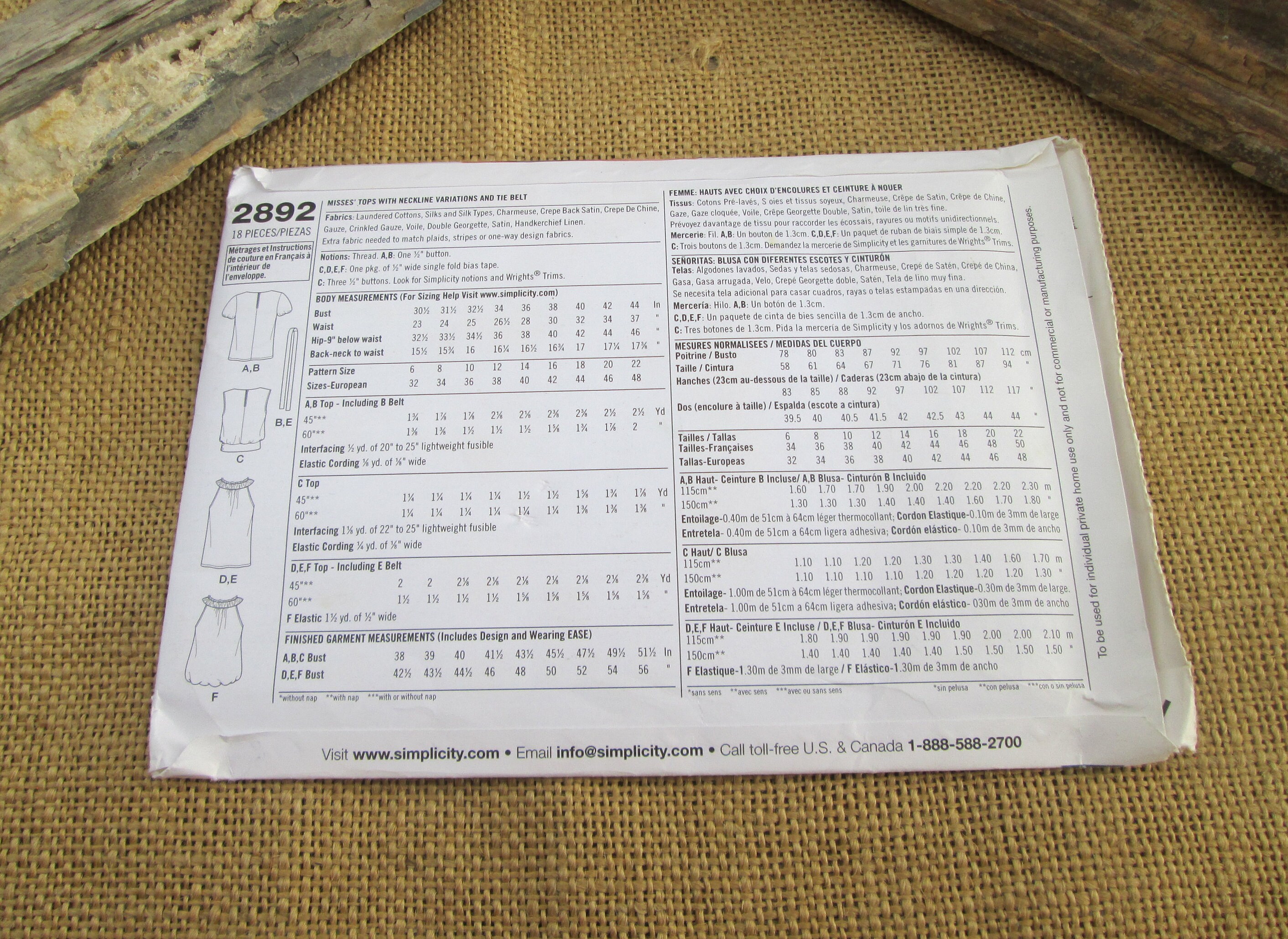 Simplicity 6 Made Easy Top Pattern 2892 ~ Size H5 6,8,10,12,14 - Etsy