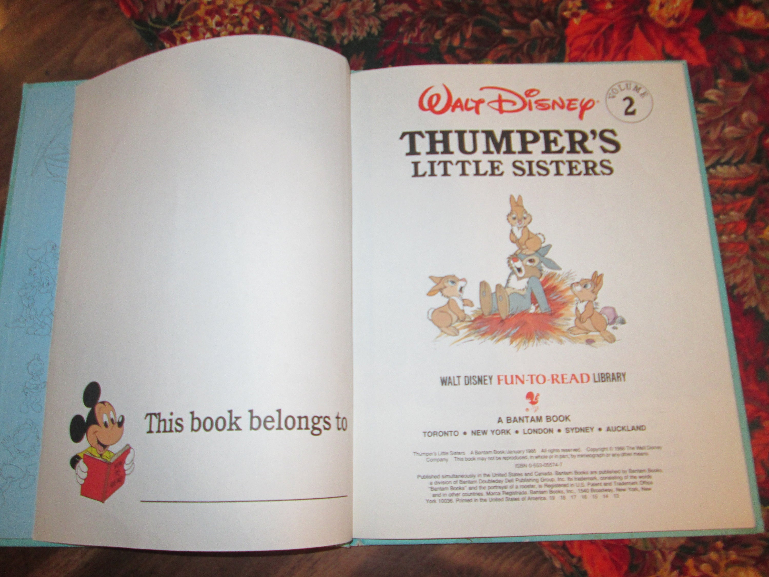 Walt Disney Thumper's Little Sisters by Bantam Book A Walt Disney ...