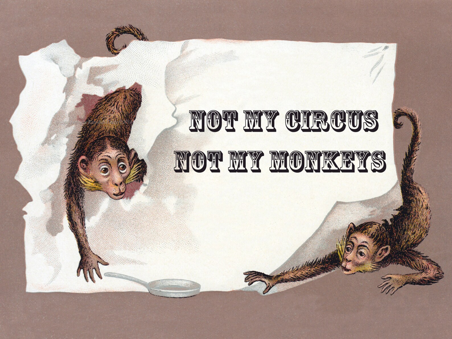 Not My Circus Not My Monkeys Monkey Fabric Block Anti | Etsy