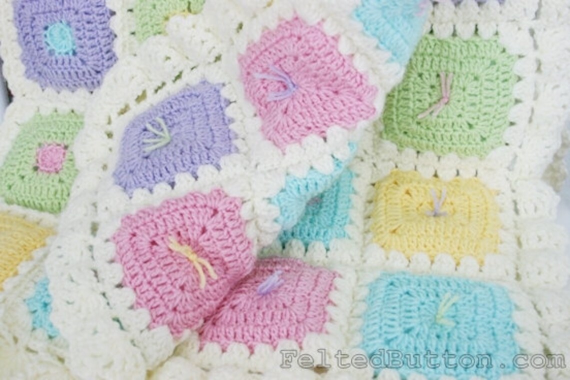 Crochet Pattern Blanket Puffy Patch Quilt Baby - Etsy