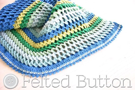 Crochet Pattern Irish Sea Blanket Baby Afghan Throw - Etsy