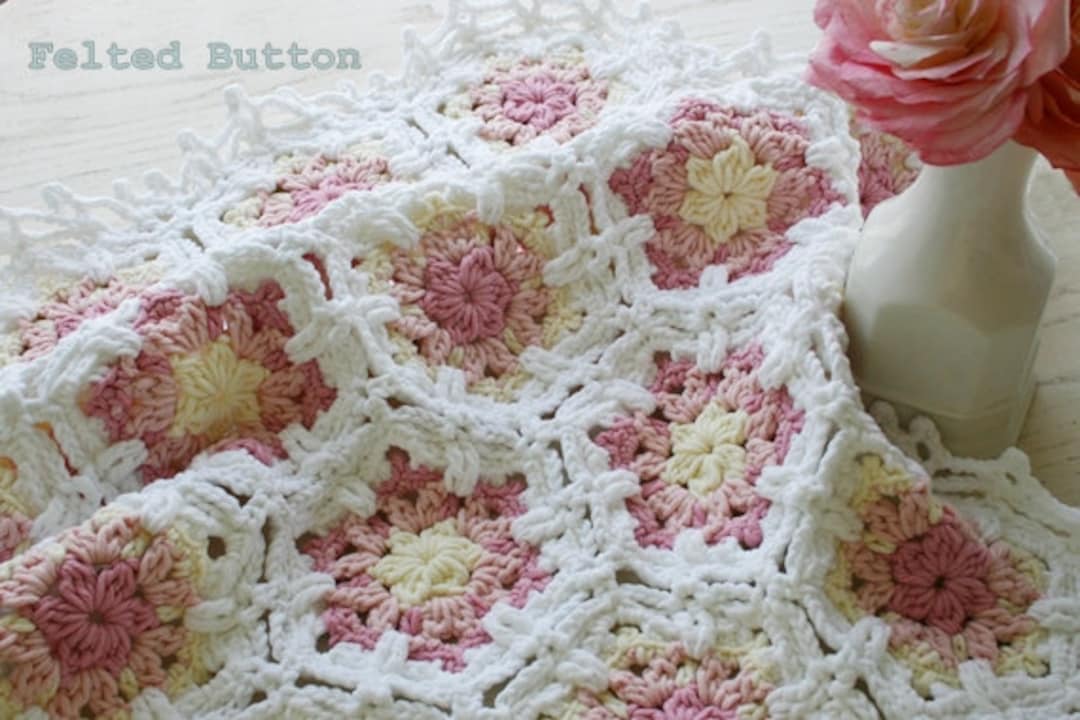 Crochet Pattern, Baby Blanket, Vintage Fleur, Shabby Chic - Etsy